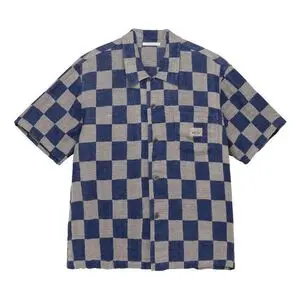 StÜssy X Our Legacy Work Shop Box Shirt Shortsleeve 'grey Blue - Grey/blue