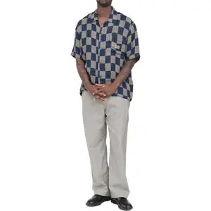 StÜssy X Our Legacy Work Shop Box Shirt Shortsleeve 'grey Blue