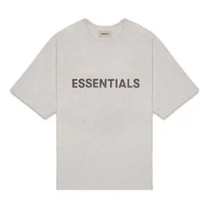 Fear Of God Fw20 Logo Tee 'heather Oatmeal - Grey/black