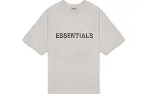 Fear Of God Fw20 Logo Tee 'heather Oatmeal - Grey/black