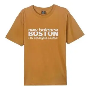 NEW BALANCE Boston Print T-shirt Asia Sizing 'orange White - Orange/white