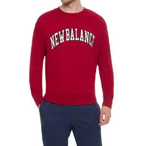 NEW BALANCE Alphabet Print Crewneck Sweatshirt - Red