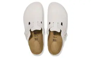 BIRKENSTOCK Boston Suede Leather Clogs - White
