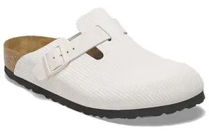 BIRKENSTOCK Boston Suede Leather Clogs - White