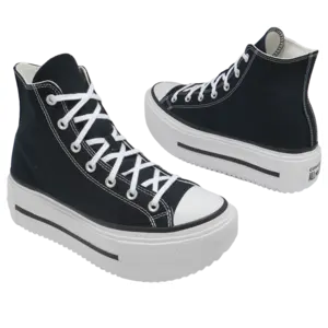 CONVERSE Chuck Taylor All Star Lift Double Stack Hi Sneakers - Black/white