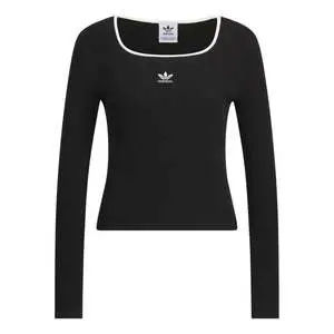 Adidas Ribbed Long Sleeve Sweater - Black/white