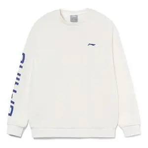 LI-NING Training Series Fleece Pullover - White/blue