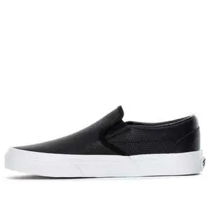 VANS Perforated Leather Slip-on Sneakers - Black