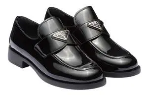 Prada Patent Leather Loafers - Black/silver