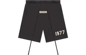 Fear Of God Ss22 Faded Black Fleece Shorts With Drawstring And Logo Detail