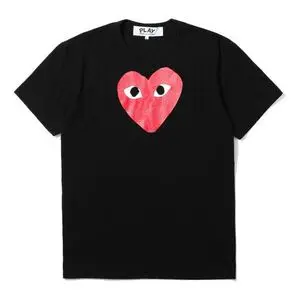 Play Comme Des Garcon Red Heart T-shirt - Black