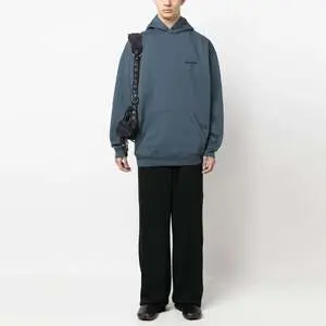 Balenciaga Bb Medium Fit Hoodie - Blue/black