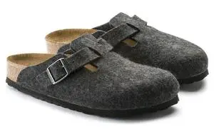BIRKENSTOCK Boston Narrow Wool Felt Clogs - Anthracite