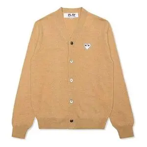 Play Comme Des Garcon Cardigan With Heart Appliqu - Camel