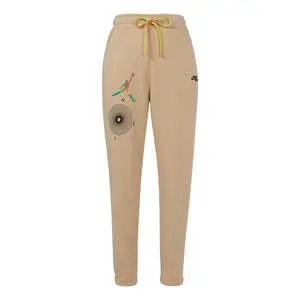 JORDAN Word Embroidered Drawstring Casual Joggers/pants/trousers - Brown