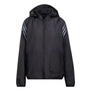 Adidas Run Icons 3-stripes Hooded Running Windbreaker - Black