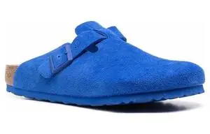 BIRKENSTOCK Boston Suede Leather Clogs - Blue