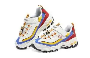 Sketchers D'lites "white Red Yellow" Low Top Sneakers - White/red/yellow