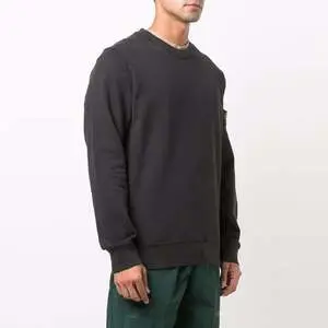 Stone Island Logo Patch Crewneck Sweatshirt - Black