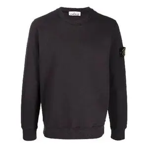 Stone Island Logo Patch Crewneck Sweatshirt - Black