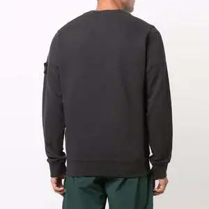 Stone Island Logo Patch Crewneck Sweatshirt - Black