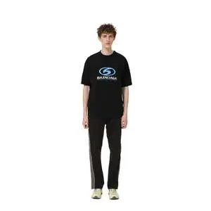Balenciaga Surfer T-shirt 'black Blue - Black/blue