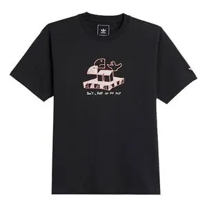 Adidas Originals Shmoofoil Pattern Printing Athleisure Casual Sports Short Sleeve Couple Style Black - Multi-color