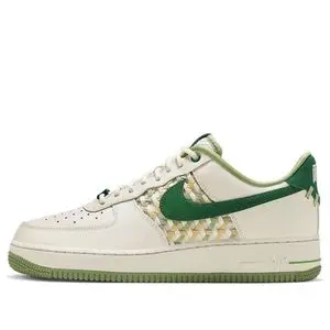 Nike Force 1 Low "nai-ke" Sneakers - White/beige/green