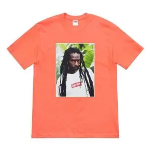 Supreme Ss19 Buju Banton Tee Reggae Character Printing Short Sleeve - Orange