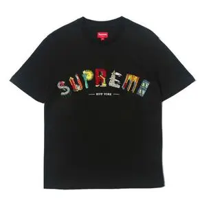 Supreme Ss19 City Arc Tee Black Embroidered Logo Short Sleeve - Red