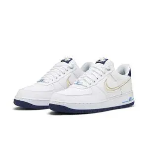 Nike Force 1 Premium Low Top Sneakers - White/blue