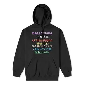 Balenciaga Balenciaga Multi-Color Logo Hoodie Black