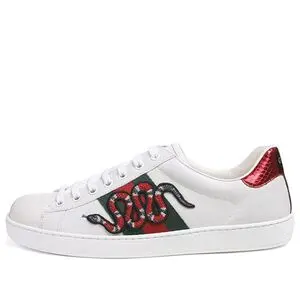 Gucci Ace Embroidered Snake Sneakers - White