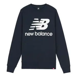 NEW BALANCE Stacked Logo Crew Sweatshirt - Navy/white