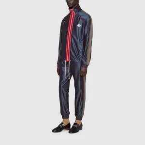 Gucci Shiny Knit Material Webbing Sports Pants/trousers/joggers - Blue