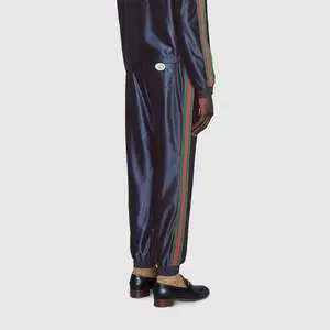 Gucci Shiny Knit Material Webbing Sports Pants/trousers/joggers - Blue