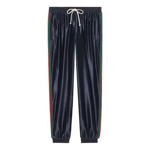 Gucci Shiny Knit Material Webbing Sports Pants/trousers/joggers - Blue