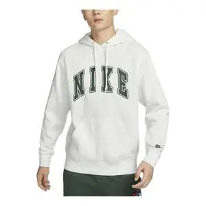 Nike Club Hoodie With Embroidered Logo - White/green