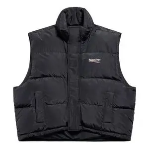 Balenciaga Political Campaign Cocoon Puffer Vest - Black