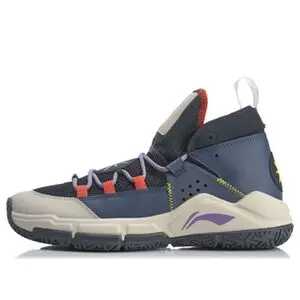 LI-NING All Day 5 Mid-top Basketball Sneakers - Black/blue/gray