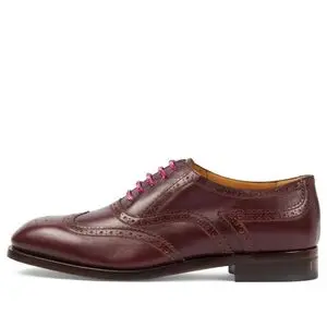 Gucci Leather Lace-up Wingtip Shoes - Burgundy