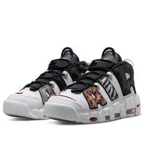 Nike More Uptempo 'tunnel Walk' Sneakers - Black/white/brown