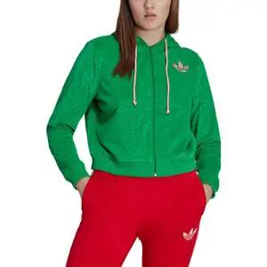 Adidas Adicolor Heritage Now Velour Zip Hoodie - Green