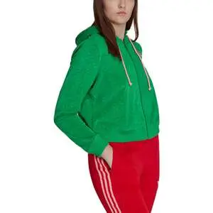 Adidas Adicolor Heritage Now Velour Zip Hoodie - Green