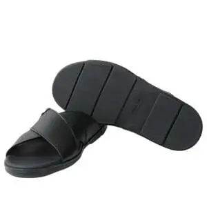 Prada Leather Criss-cross Slides - Black