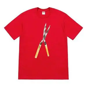 Supreme Ss19 Shears Tee Large Printing Short Sleeve - Red