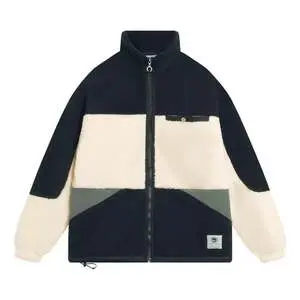 LI-NING Badfive Graphic Color Block Polar Fleece Jacket - Black/beige/green
