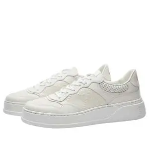 Gucci Gg Embossed Platform Sneakers - White