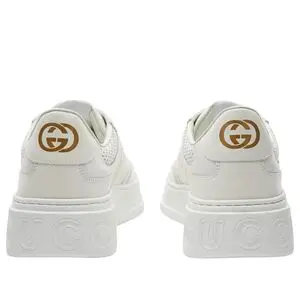 Gucci Gg Embossed Platform Sneakers - White