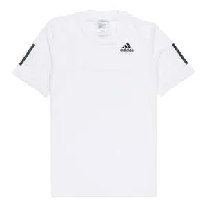 Adidas Solid Color Stripe Sports Breathable T-shirt - Multi-color